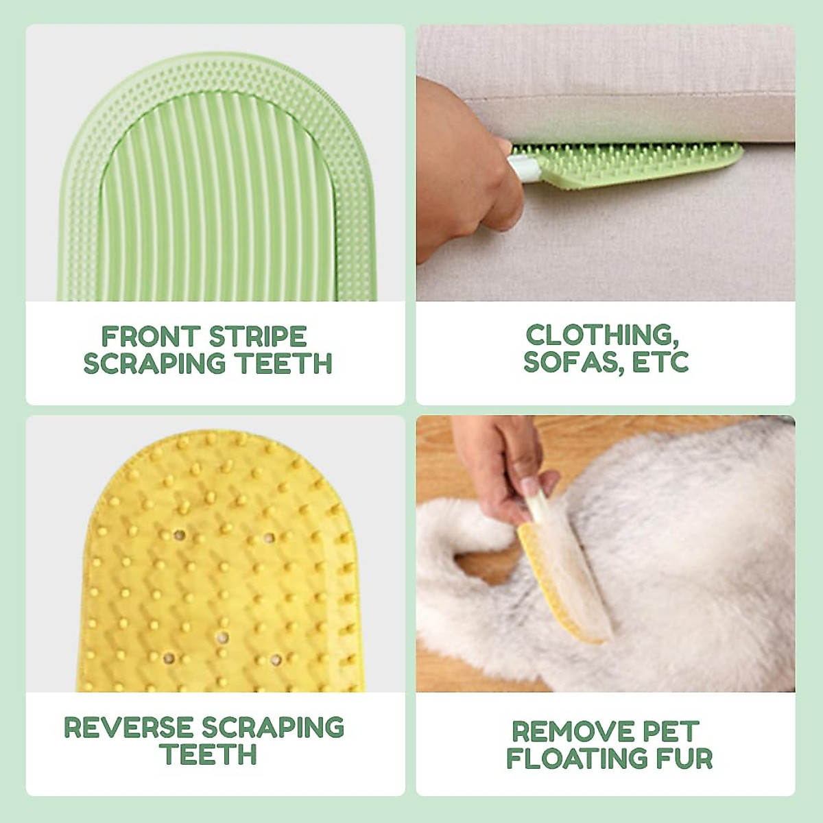 Cat Tongue Comb, 2024 New Cat Grooming Brush for Indoor Cats Shedding Cat Brush for Long Haired Cats, Cute Cartoon Ice Cream Cat Fur Remover Comb for Cats Grooming (B)