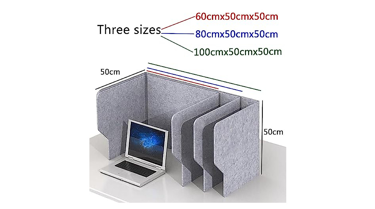 3-Panel Tabletop Divider for Office & Workspace Privacy
