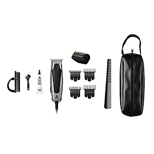 Andis 42400 inLINER All-in-One Trim & Shave Hair Trimmer and Foil Shaver Kit, Silver
