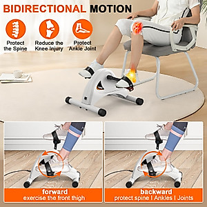 TODO Motorized Pedal Exerciser Mini Exercise Bikes, Under Desk Bike Peddler Exerciser for Seniors Rehab and Arm Leg Physical Therapy