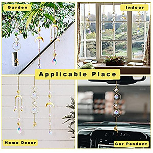 Crystal Suncatcher, 5pcs Window Hanging Sun Catchers Crystal Chandelier Ball Prism Pendant Light Catcher Ornament, Garden Suncatchers Window Rainbow Maker for Home Wedding Decoration Gifts