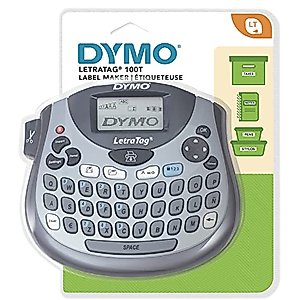 DYMO LetraTag LT-100T Labelmaker | Portable Label Printer with QWERTY Keyboard | Silver | Ideal for The Office or at Home
