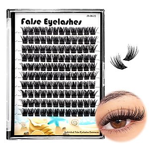 Large Tray- 10-20MM Available 120 Pcs D Curl Cluster Eyelashes Makeup Volume Eye Lashes Extensions Natural Long Wide Stem Individual False Eyelashes (16mm)