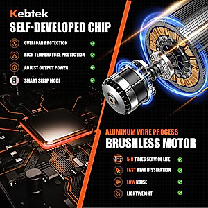 Kebtek 8 Inch Mini Chainsaw Cordless, Electric Chainsaw with Brushless Motor, 21V Portable Battery Chainsaw Hand Held Chain Saw for Tree Trimming Branch Wood Cutting