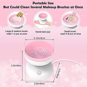 Electric Makeup Brush Cleaner Newest Design, Luxiv Wash Makeup Brush Cleaner Machine Fit for All Size Brushes Automatic Spinner Machine, Painting Brush Cleaner