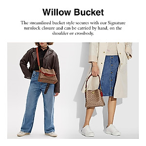 COACH Coated Canvas Signature Willow Bucket 24, B4/Tan Rust, One Size