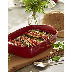 Emile Henry France Ovenware Ultime Rectangular Baking Dish, 11.4 x 7.5, Burgundy,349650