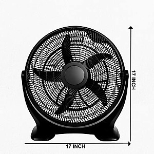 Simple Deluxe 14 Inch 3-Speed Plastic Floor Fans Quiet for Home Commercial, Residential, and Greenhouse Use, Outdoor/Indoor, Black