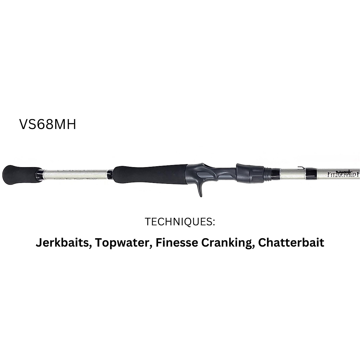 Fitzgerald Vursa Series Casting Rods 6'8"-7'8” Most Versatile Rods, Lightweight & Sensitive Tournament Performance Designed for Freshwater and Inshore, Great for Bass, Walleye or Musky Fishing