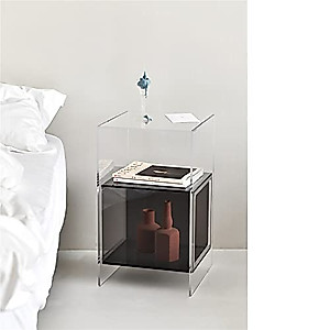 HIGOH Bedside Table Transparent Home Bedroom Auxiliary Furniture Bedroom Bedside Table Multi-Layer Bedside Table Rack Shower Room Table (Color : Colour3)