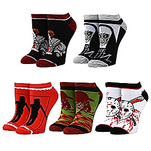 Warner Brothers Horror Icons Men's 13-Pack Crew & Ankle Socks