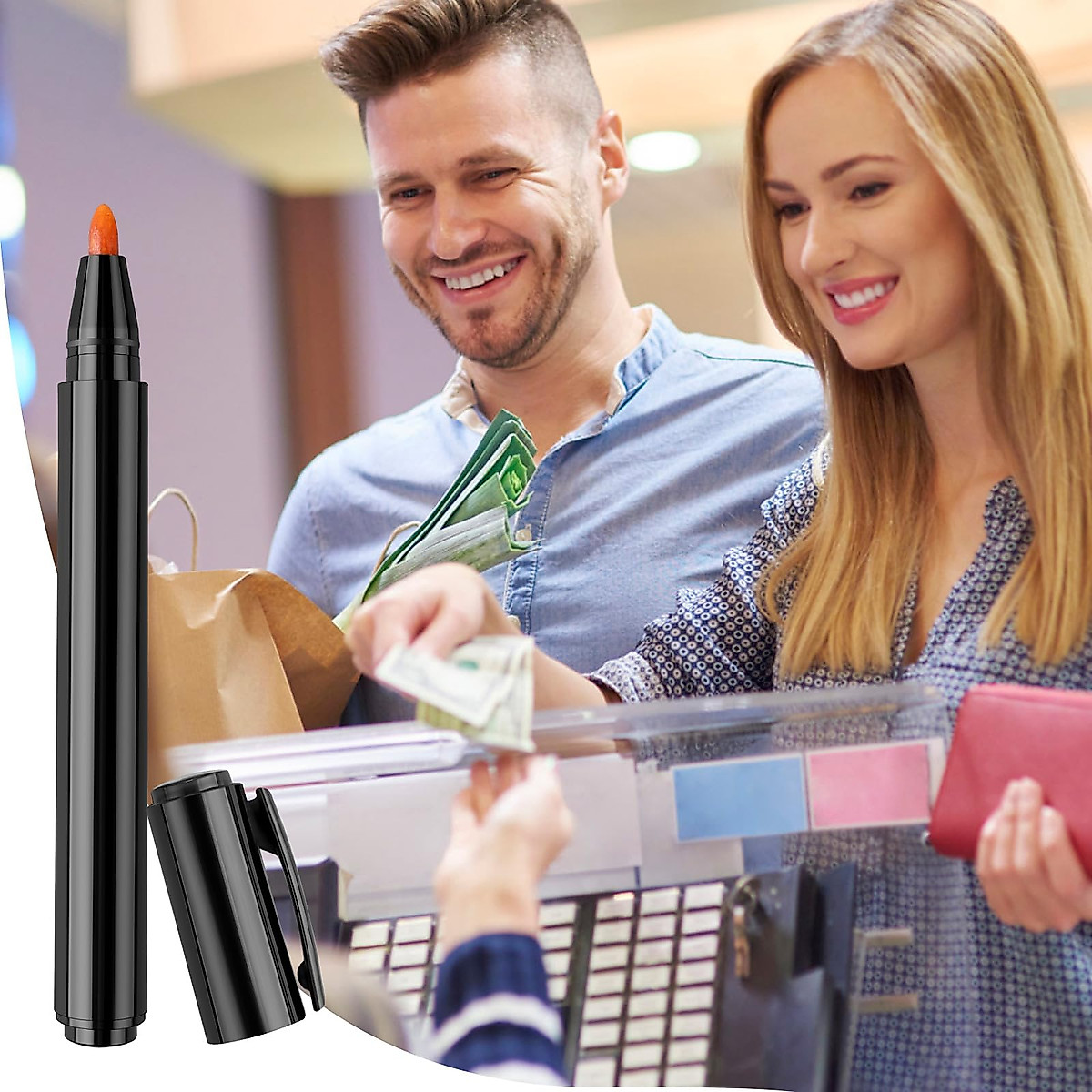 8 Pcs Counterfeit Bill Detector Pen Money Checker Fake Bill Checker Universal Detect Fake Money Tester