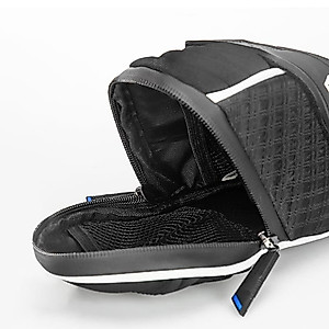 New Bike Saddle Bag Under Seat 3D Shell Bike Storage Bag, Waterproof Bike Bag for Bicycles With Rain Cover, Bicycle Accessories Mountain Bike Bag, Silver Reflective Strip Bike Pouch, Durable Bike Pack