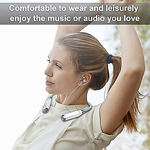 EEAABBR Wireless Neckband Headphones with TF Card Slot 100 Hours Playtime The Neck Bluetooth Headset USB-C Fast Charging Built-in Noise Cancelling Mic Neckband Earbuds,for Sports,Trave,E-Books