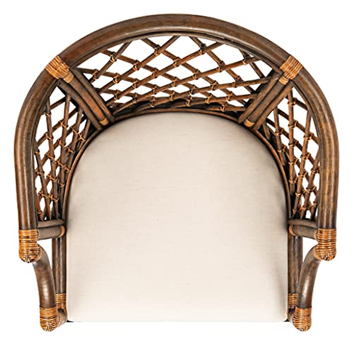 SAFAVIEH Home Collection Carlotta Natural Wash/White Cushion Living Room Dining Room Bedroom Office Foyer Arm Chair