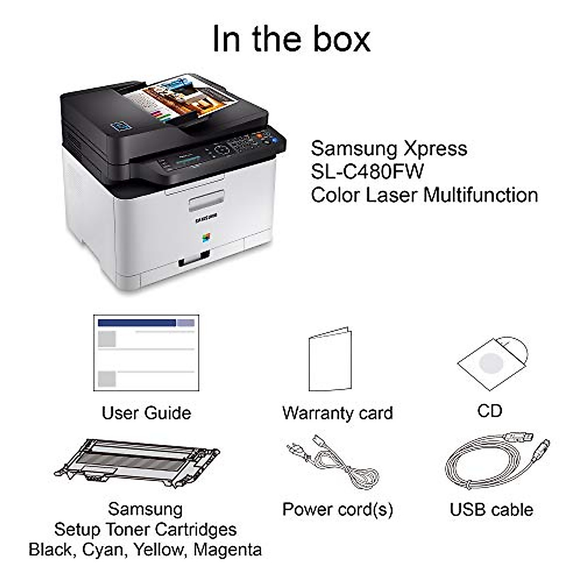 HP Samsung Electronics Xpress SL-C480FW/XAA Wireless Color Printer with Scanner, Copier & Fax (SS256H)