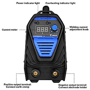 DEKOPRO 200Amp MMA Welder, 110/220V Stick Welder Dual Voltage ARC Welders Portable Welding Machine Electrode Holder,Work Clamp, Input Power Adapter Cable and Brush