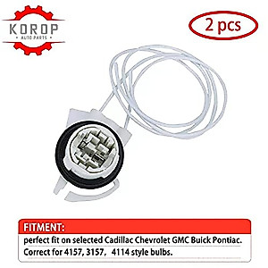 Light Socket Wire Harness Pigtail Repair Kit (2pcs) LED/Standard, Bulbs# 4114,4157,3157,Replaces# 19258649, LS94,645-607,Daytime Running Light Socket,Turn Signal Lamp Socket,Brake Light Socket