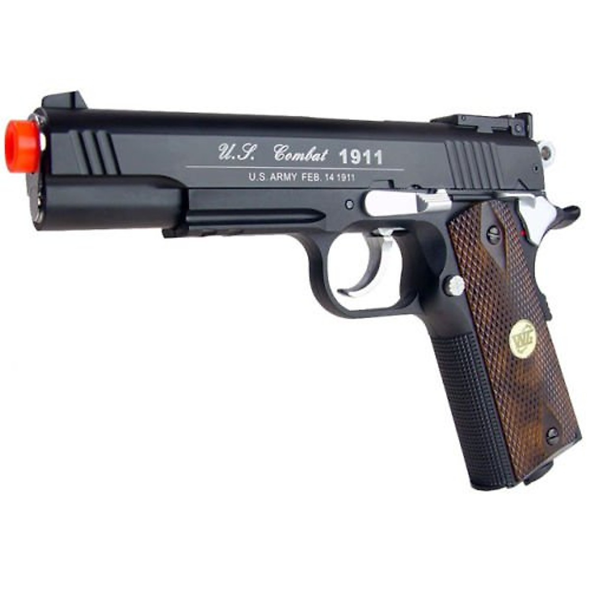 500 fps new full metal wg airsoft m 1911 gas co2 hand gun pistol w/ 6mm bb bbs(Airsoft Gun)