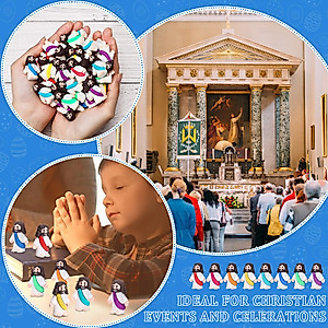 Barydat 200 Pack Mini Jesus Figurines Bulk Tiny Jesus Toys Little Jesus Figures to Hide Christ Savior Religious Jesus Gift Stuffed Jesus for Church Christmas Sunday School Baptism Gifts(Bright Color)