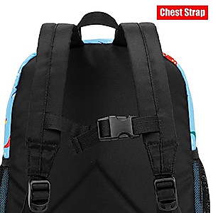 JinBeryl Toddler Backpack for Boys, 12 Inch Kids Dinosaur Backpack for Preschool or Kindergarten, Light blue