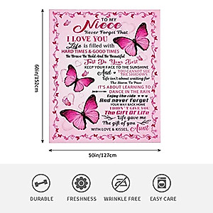 KOLVIIV Niece Gifts from Auntie Blanket to My Niece Throw Blanket Birthday Graduation Gifts for Niece from Aunt Blankets for Bed Couch 50 x 60 Inch
