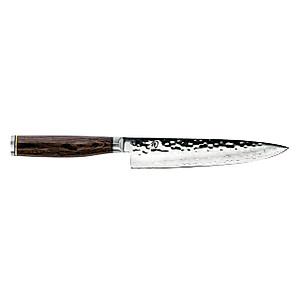 Shun Cutlery Premier Utility Knife 6.5", Narrow, Straight-Bladed Kitchen Knife Perfect for Precise Cuts, Ideal for Preparing Sandwiches or Trimming Small Vegetables, Handcrafted Japanese Knife