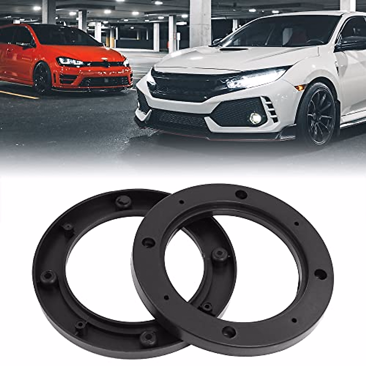 uxcell Pair Universal 4" Car Speaker Spacer Adapter Bracket Holder Black