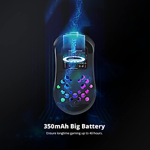 DREVO Owl Wireless RGB Gaming Mouse with 85G Lightweight, 2.4G Connectivity, 6 Programmable Buttons, PixArt PMW3325 Optical Sensor & Adjustable 6 Levels DPI