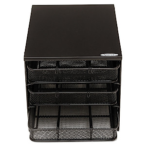 Safco Products 3275BL Onyx Mesh Hospitality Organizer, 3 Drawer, Black