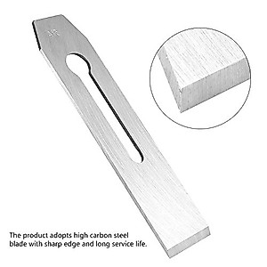 Bench Plane Blade, High-Carbon Steel Carpentry Woodwork Hand Planer Blade, Replacement Woodwork Planer DIY Tool - Silver White(Width-51MM)