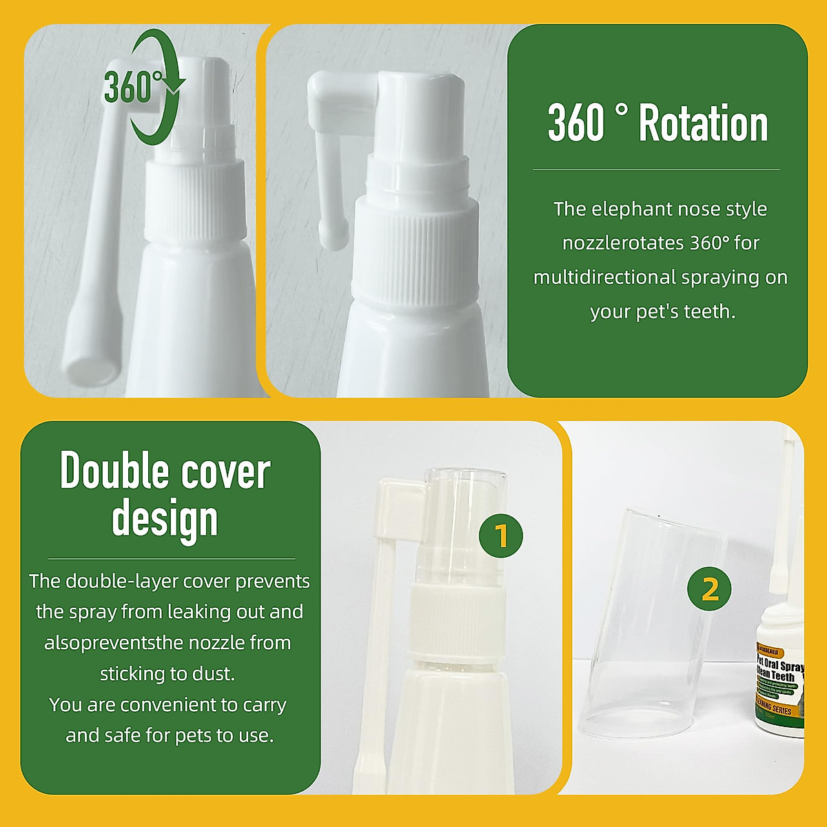 WUKALAKA Dog Breath Freshener, TeethCleaning Spray for Dogs & Cats, Pet Oral Spray Clean Teeth, Dog Dental Care Teeth Cleaning Spray, Remove & Fight Bad Breath Caused by Tartar for Dogs & Cats