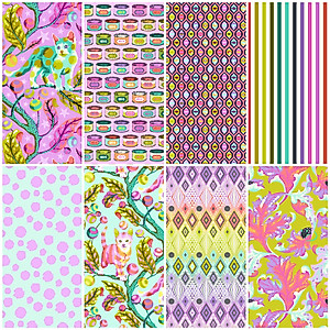 Tabby Road Deja Vu Fat Quarter Bundle (8 Pieces) by Tula Pink for FreeSpirit (TP.TABBYROADDEJAVU.8FQ)