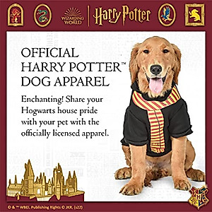 HARRY POTTER Harry Potter: Gryffindor Pet Hoodie with Faux Scarf - X-Small | Accessories for Dogs| Dog Accessories for Hogwarts Houses, Gryffindor, Black (FF23352)