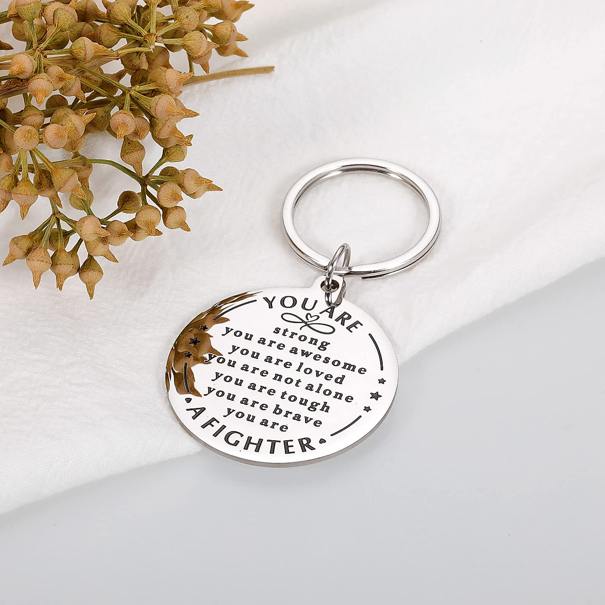 Cancer Care Gifts for Women, Breast Cancer Gifts for Woman, Breast Cancer Survivor Gifts, Keychain Gift for Cancer Patients Female, Get Well Soon Gifts After Surgery Christmas Gif for Women Men Friend