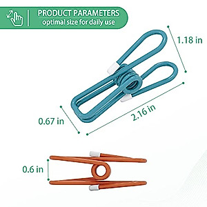 Chip Clips, 30 Pack Clothes Pins, Bag Clips, Food Clips, Paper Clips, Bag Clips for Food, Kitchen Clips, 2 Inch Clothespins for Photo and Crafts, Metal Clips for Indoor and Outdoor Uses