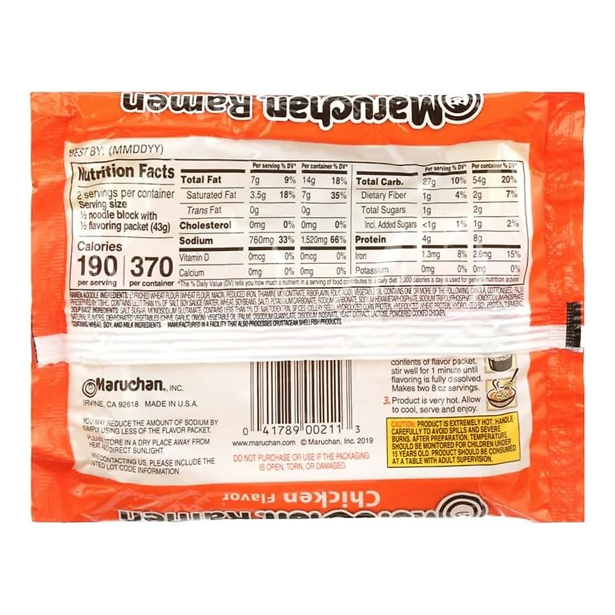 Maruchan Chicken Ramen Flavor Noodle Soup Cooks in 3 minutes, 3 Ounce Packages, 6 total packages (Packaged by Renegade Dimensions)