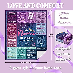 Gevuto Nana Gifts Blanket - Birthday Gifts for Nana Throw 50" X 60" - Nana Gifts from Grandkids - Grandma Gifts for Mothers Day - Nana Birthday Gifts - Gigi Gifts for Grandma - Best Nana Ever Gifts