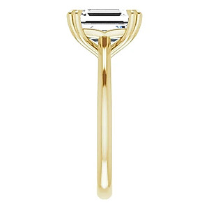 925 Silver, 10K/14K/18K Solid Gold Moissanite Engagement Ring, 2.0 CT Emerald Cut Handmade Solitaire Ring, Diamond Wedding Ring for Women/Her Anniversary Propose Gift, VVS1 Colorless