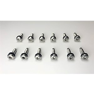 12 ea 2007 to 2018 Wrangler JK Stainless Steel Windshield Frame Torx Screws