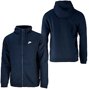 Nike Men's Sportswear Full Zip Club Hoodie, Obsidian/Obsidian/White, Small