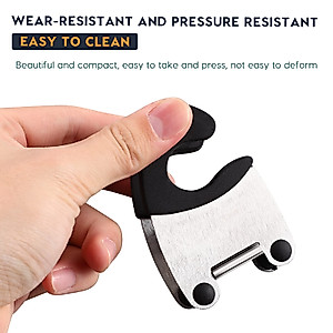 DOITOOL 2pcs Pot Clip Holder Utensil Pot Clip Spoon Rest Stainless Steel Kitchen Gadget for Restaurant Home Utensil Rest (Black)