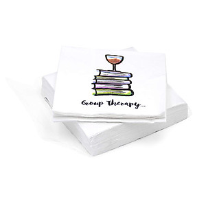 30 Pk, Group Therapy" Cocktail 3-Ply Paper Party Napkins for Book Club, Wine Night, Womens Group, Galentine's Day or Girls Night