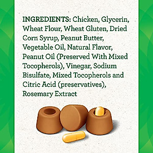 GREENIES PILL POCKETS for Dogs Capsule Size Natural Soft Dog Treats with Real Peanut Butter, 15.8 oz. Pack (60 Treats)