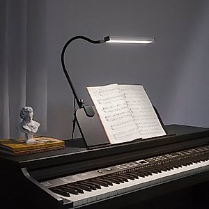 bolowei LED Grand Piano Lamp - Portable Piano Light with Clip-on Music Stand Light,Aluminum, Modern Design, 3 Color Temperatures, Rotated Lamp Cap & Onekey Dimming 10W