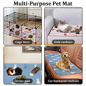 PINVNBY Washable Rabbit Cage Liners, Thickening Guinea Pig Cage Liners Bunny Bedding Small Animals Sleep Pad for Hamster Chinchilla Cats Puppies（27.5“ W x 59” L）