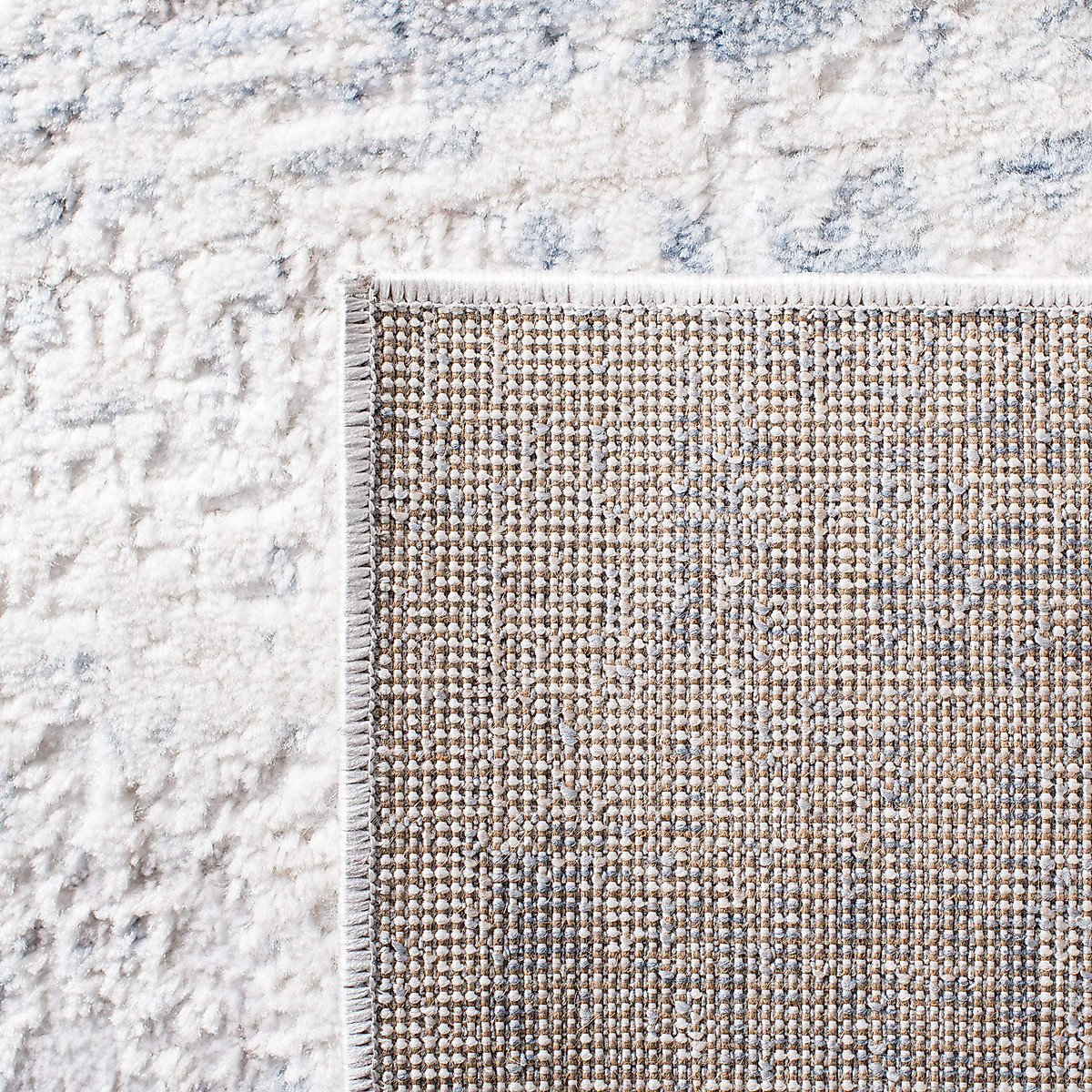 SAFAVIEH Amelia Collection Area Rug - 8' x 10', Ivory & Blue, Modern Abstract Design, Non-Shedding & Easy Care, Ideal for High Traffic Areas in Living Room, Bedroom (ALA700A)