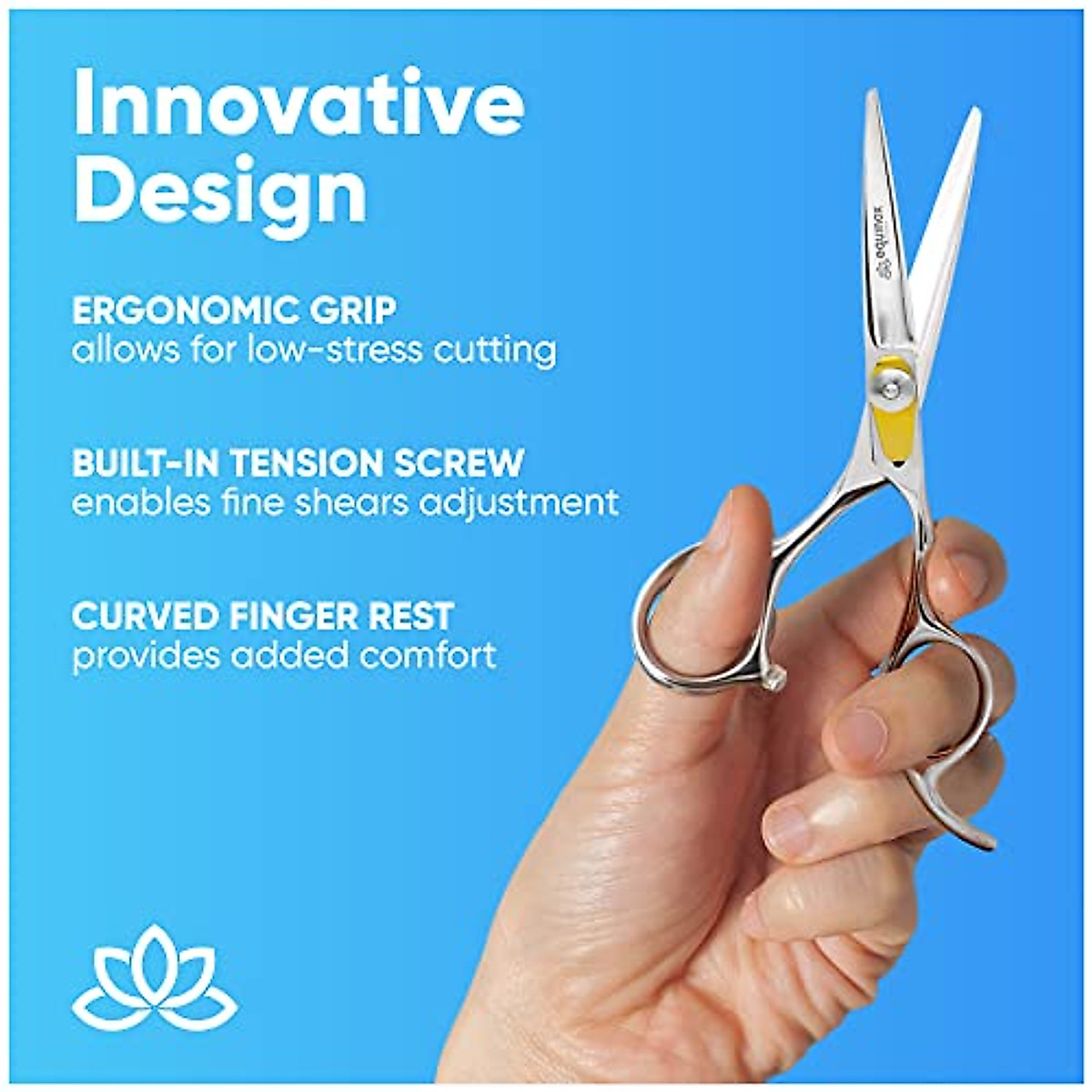 Equinox Professional Razor Edge Series Barber Hair Cutting Scissors - Japanese Stainless Steel Salon Scissors - 6.5” Overall Length - Fine Adjustment Tension Screw - Premium Shears for Hair Cutting