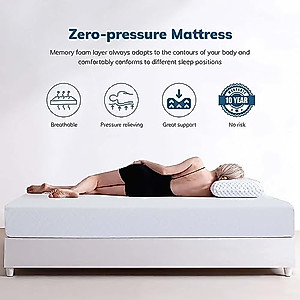 TMEOSK Queen Size Mattress, 8 inch Gel Memory Foam Mattress for a Cool Sleep & Pressure Relief, Medium Firm Feel with Motion Isolating (Queen)
