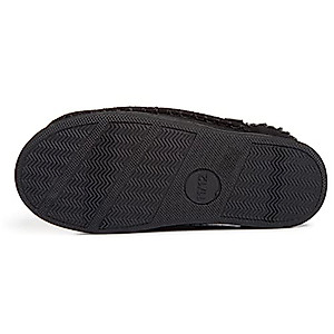 Lucky Brand Boys Micro Suede Clog Slippers, Non Slip Rubber Sole Warm Fuzzy Fluffy House Shoes, Kids Indoor Outdoor Clogs, Black, Size 2-3